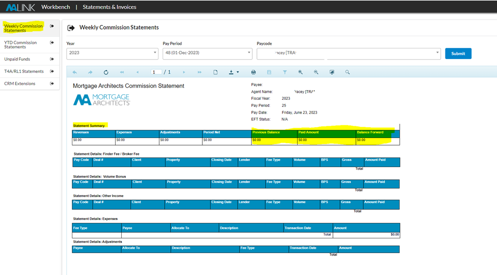 How do I view my commission statements on MALink? – Mortgage Architects